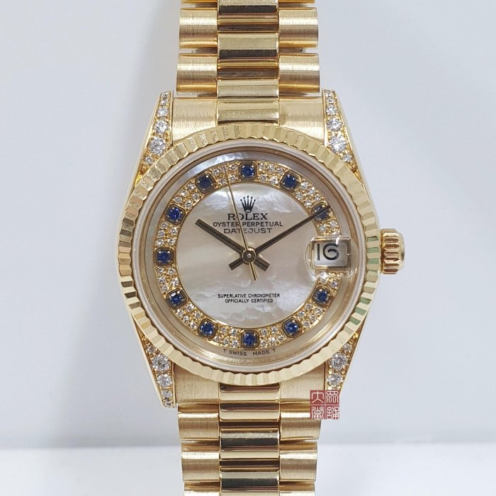 【大眾名錶】ROLEX 勞力士 68238 Datejust 中型 市場極罕見錶款 配上極罕見貝殼藍寶石多層鑽面盤 大眾當舖B461 ...