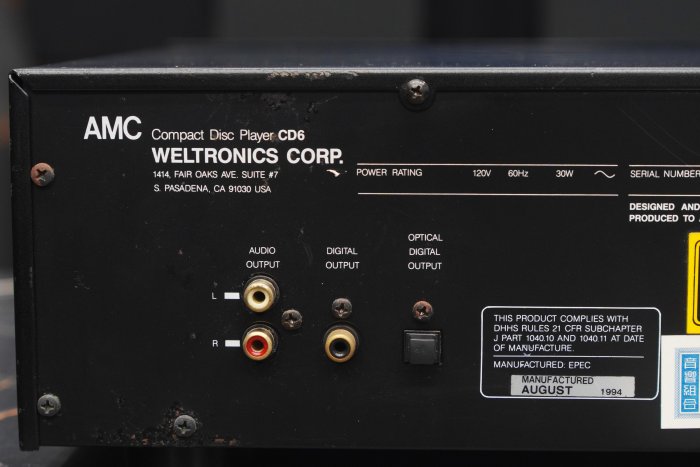【夢響音響工作室】經典4號玻璃頭 英國/美國 AMC CD6 高階CD播放機 一元起標！！ | Yahoo拍賣