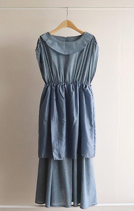 Bellee 正韓 夏季舒適 優雅氣息細褶袖彈性腰身混紡洋裝 (4色) 【0604-4】 | Yahoo拍賣