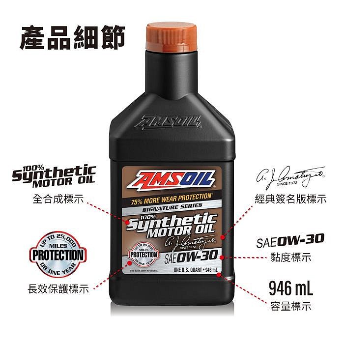 AMSOIL 0W-30 全合成機油 整箱12入 安索經典簽名版 美國原裝進口 油電車 汽油車 渦輪車 | Yahoo拍賣