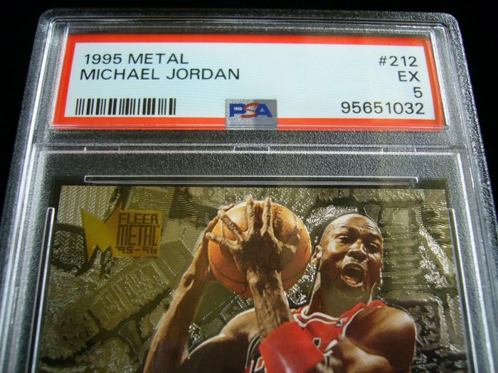 Michael Jordan漂亮早期版本鑑定卡 1995-96 Fleer Metal PSA 5 | Yahoo拍賣