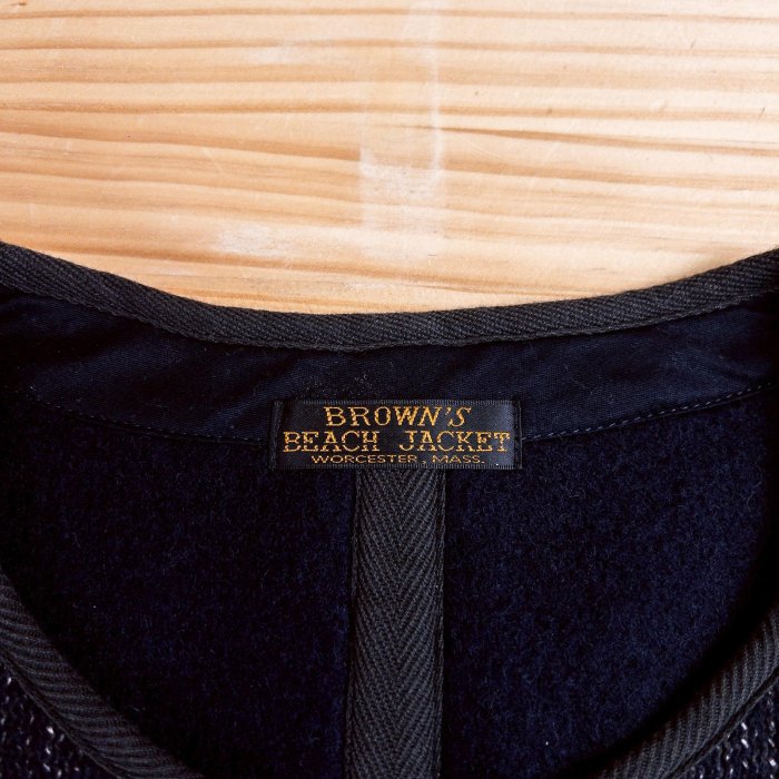 6/2(一)結標【Brown's Beach Jacket】二手美品《40(L)》BBJ by FULLCOUNT 藍色經典胡椒鹽工裝背心 一元起標 | Yahoo拍賣