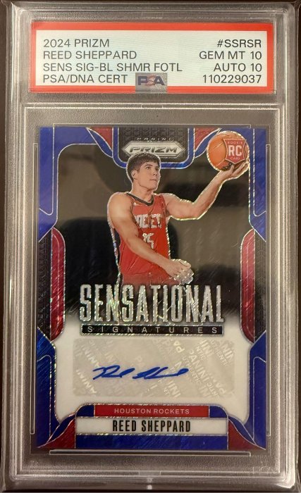 2024-25 PANINI PRIZM REED SHEPPARD RC BLUE SHIMMER AUTO /25 PSA10 ...