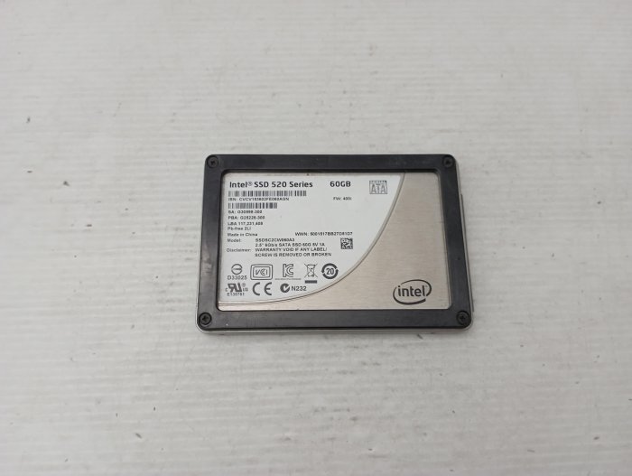 211 [大鋼牙二手3C]固態硬碟 INTEL SSD 520 60G SSD (一元起標) | Yahoo拍賣