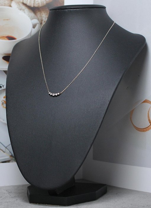 【桑園の】二手真品 日本精品 4℃ 璀璨圓舞 微笑曲線 崁鑽 silver銀 精緻項鍊 鎖骨鍊 D 7504 | Yahoo拍賣