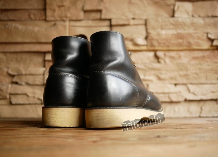 Retro CLUB【一元起標】【二手】美國品牌 RED WING 8165 美製 黑色 圓頭 白底 美式工作靴 茶芯皮革 N241110 ...