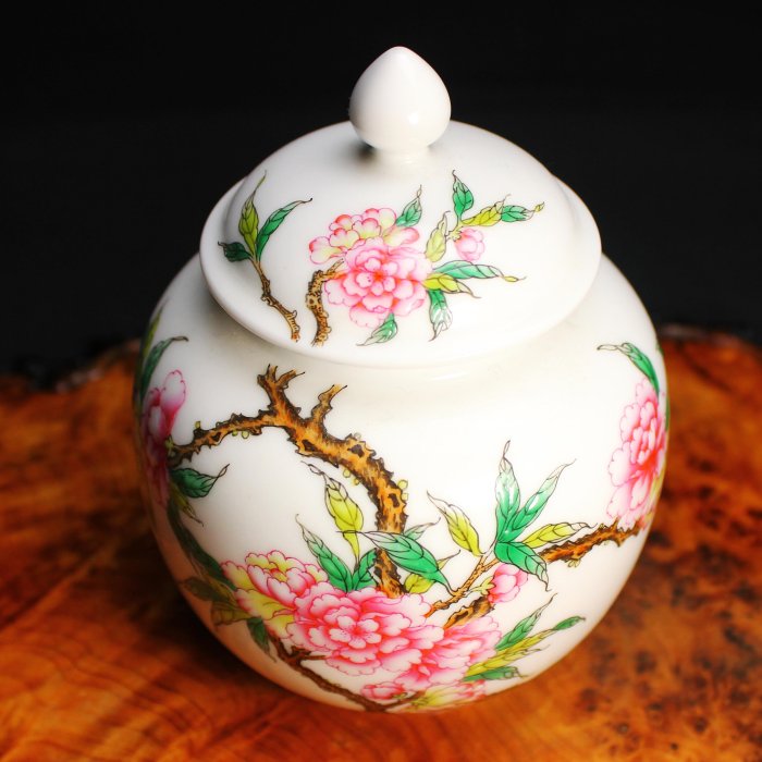 【桑園の】瓷器名家 蔡曉芳 曉芳窯 將軍罐 粉彩 手繪 茶罐 茶倉 底款 (委託品) T 7419 A09 | Yahoo拍賣