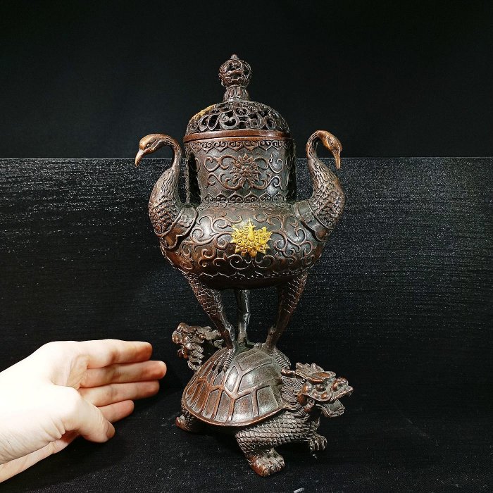 『富貴拍賣場』龜鶴延年香薰 宗教品 銅器 HC-20262-BU | Yahoo拍賣