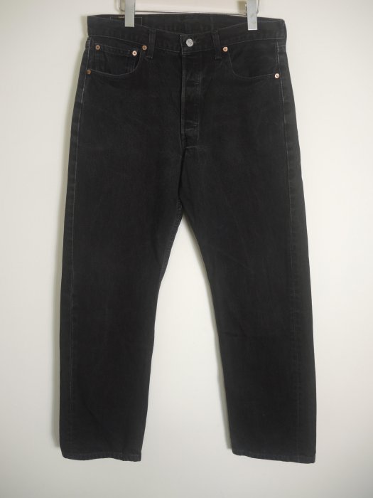 Furugi Shop 美國百年老牌 Levis 經典501 復古 黑色 鉚釘 單寧直筒牛仔褲 一元起標 1G645 | Yahoo拍賣