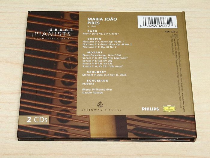【駱克二手古典CD】GREAT PIANISTS OF THE 20TH CENTURY PIRES 2CD 德國版 側標黃斑&壓痕 內裡黃斑&微污漬 | Yahoo拍賣