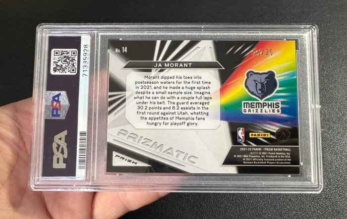 2021-22 PRIZM JA MORANT No.14 限量亮卡06/25 PSA10 C11 | Yahoo拍賣