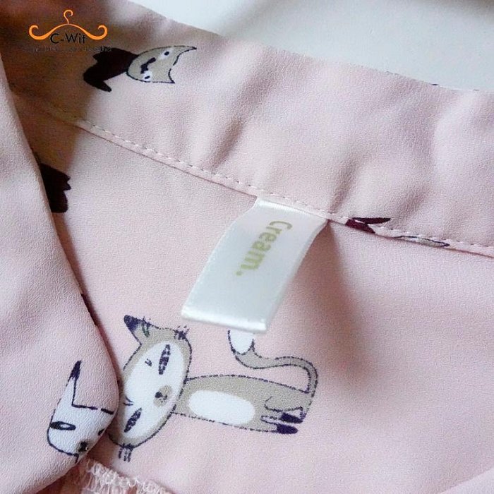一元起標～當 我 們 在 衣 起C-WIT＊╯全新韓國製粉紅貓咪圖案襯衫 | Yahoo拍賣