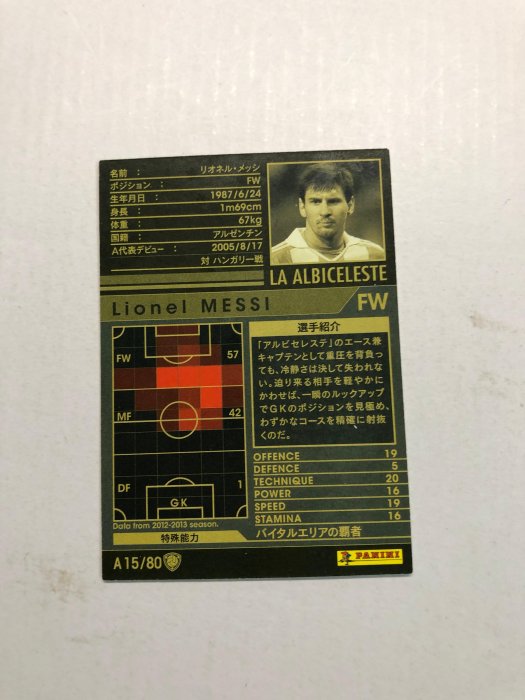【M65】Lionel Messi 2012-13 WCCF A15/80 共兩張 (如圖) | Yahoo拍賣