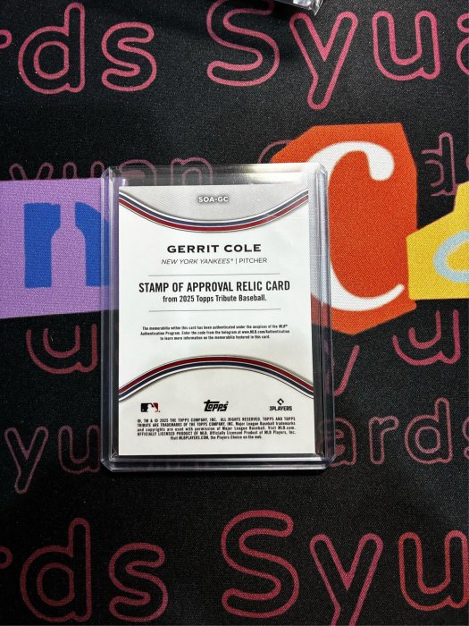 2025 Topps Tribute Stamp of Approval Relics /199 洋基隊 Gerrit Cole #SOA-GC | Yahoo拍賣