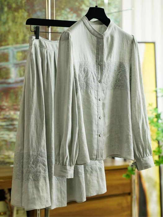 巴黎小時光一間外貿老店 ️ ~ 櫃100K LP秋季 低調的高級是內行！ 重工立體刺繡時尚套裝裙 0721 YT | Yahoo拍賣