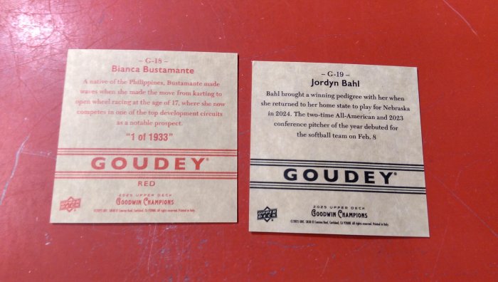 NG】2025 Goodwin Champions【Goudey特卡】2張一起賣 | Yahoo拍賣