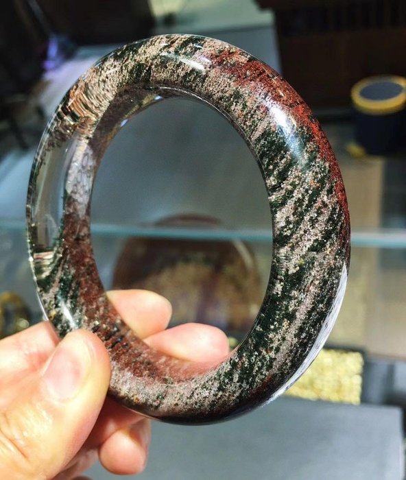 妙玉生花優品購 彩幽靈手鐲，顏色漂亮、幽靈升起、景色迷人、淨體完美，聚寶盆，內徑58寬17厚12.5重:92g | Yahoo拍賣