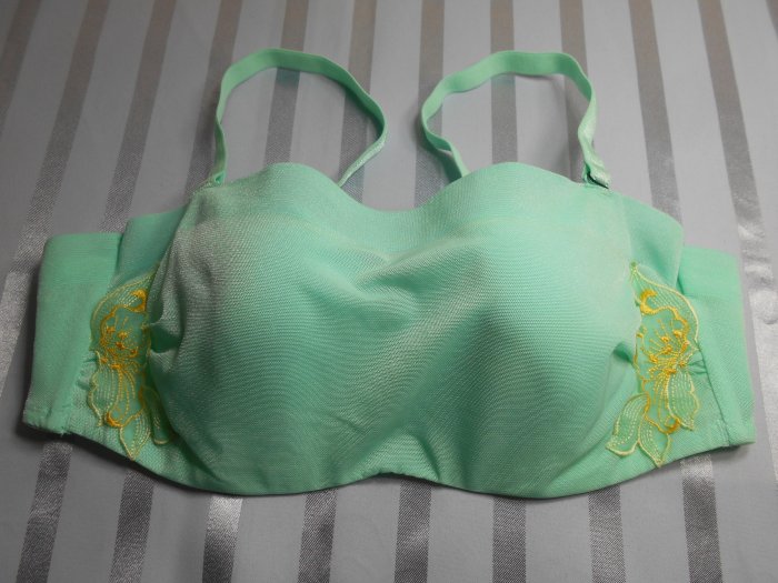 女【Audrey奧黛莉】湖水綠精美繡花一字抹胸內衣75C/34C~100元起標~標多少賣多少~ (9A47) | Yahoo拍賣