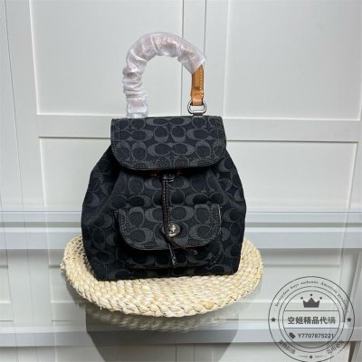 空姐精品代購 COACH CJ833 蔻馳新款Backpack 彩色C紋 帆布老花 mini 雙肩背包 後背包 書包 抽繩配鎖 附購證 | Yahoo拍賣