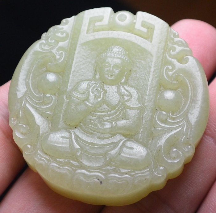 [天地居] ~底價1000元~和闐玉牌 佛牌 玉珮 玉佩 觀世音菩薩 觀音 0715 | Yahoo拍賣