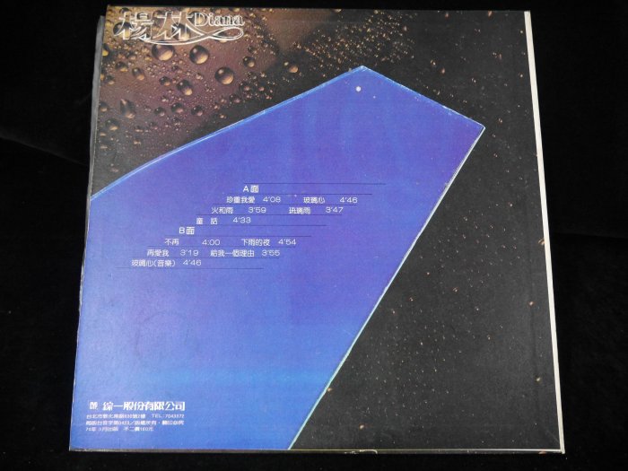 【阿輝の古物】黑膠唱片LP_楊林Diana 玻璃心_有歌詞_有刮痕污漬_#E29_1元起標無底價 | Yahoo拍賣
