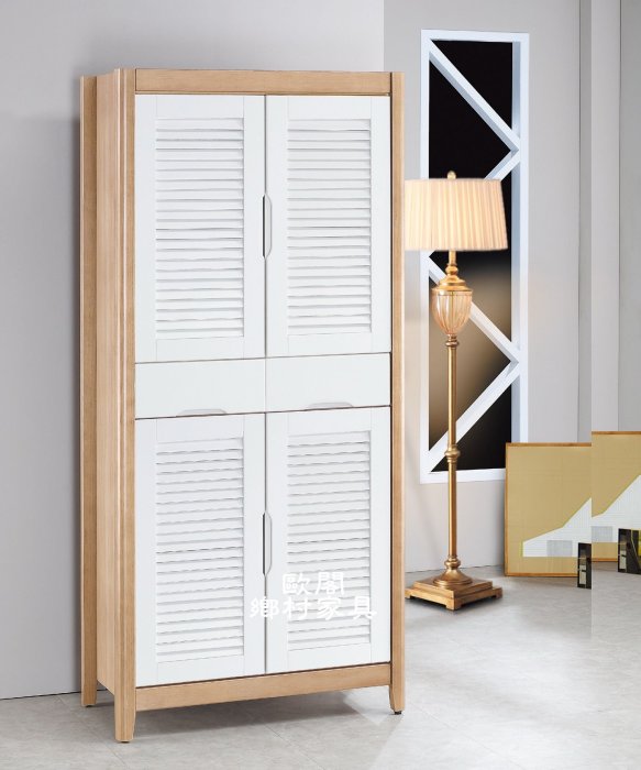 ＊歐閣鄉村傢俱傢飾＊洗白鞋櫃.百葉3尺高鞋櫃.原木鞋架.置物櫃.收納櫃.玄關櫃.歐式鞋櫃.鄉村風鞋櫃.雙色鞋櫃.高鞋櫃 | Yahoo拍賣