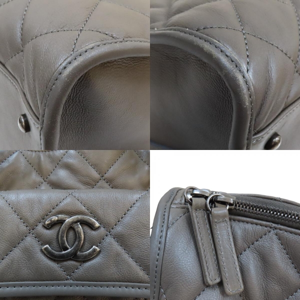 【二手名牌BRAND OFF】CHANEL 香奈兒 灰色 牛皮 菱格紋 行李袋 銀扣 (無卡) | 肩背包/購物包 | Yahoo購物中心
