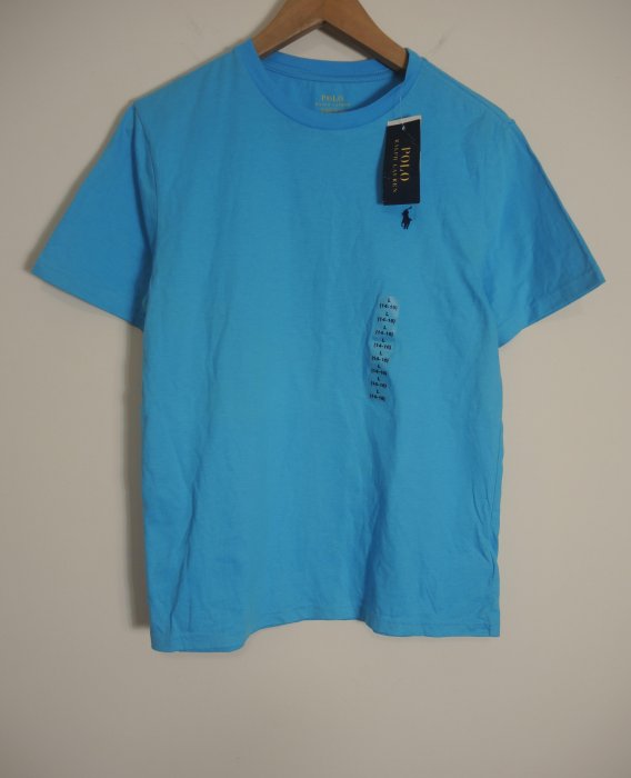 Furugi Shop 全新 美國馬球 POLO Ralph Lauren 天空藍 小馬LOGO刺繡 青年版 短袖T恤 一元起標 1G442 | Yahoo拍賣