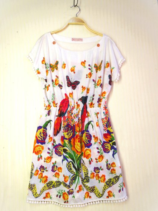 ＊私房精選＊99起標無底價＊HANA'KUSA 氣質伸縮腰印花無袖針織連身裙3724 | Yahoo拍賣