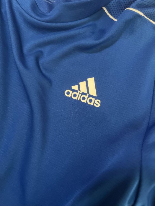 運動專櫃品牌Adidas藍色短袖透氣柔軟休閒上衣160cm | Yahoo拍賣