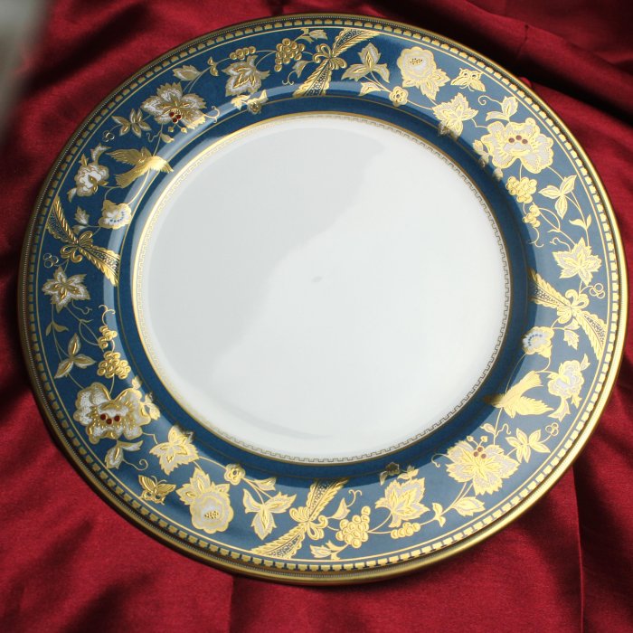 【桑園の】 日本 Noritake 則武神燈 Sublime 華麗 重金花鳥 海軍藍 22cm 點心盤 餐盤 Q 7388 | Yahoo拍賣