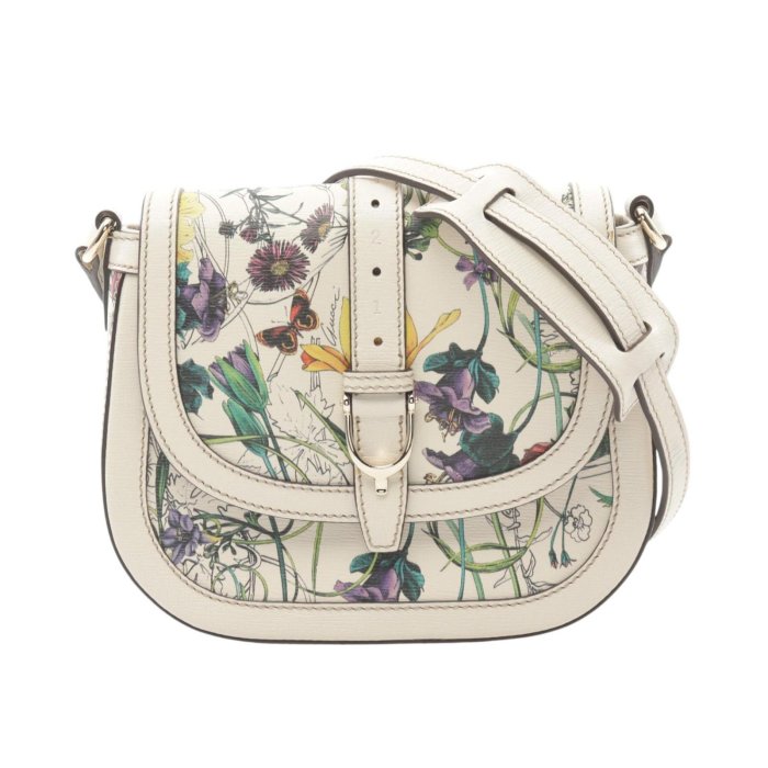 GUCCI 古馳 白色 彩色 皮革 Flora Nice 肩背包【BRAND OFF】 | Yahoo拍賣