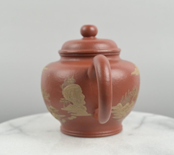 《玖隆蕭松和 挖寶網C》紫砂 底款延古堂 山水 紫砂壺 茶壺 (13153) | Yahoo拍賣