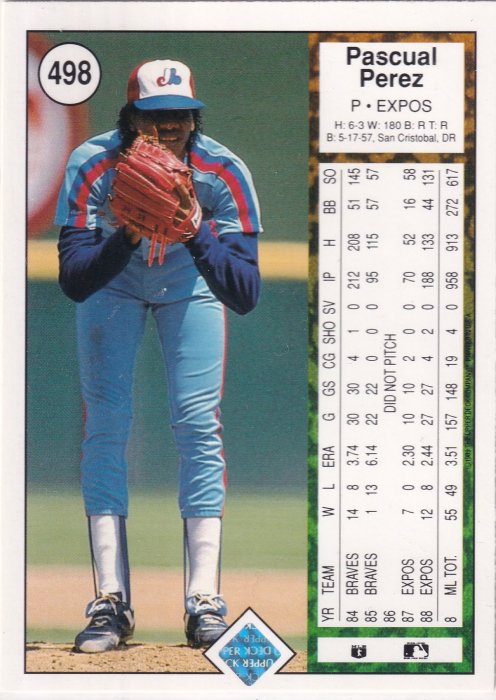 [中華職棒CPBL老洋將]時報鷹 大瑞 1989 Upper Deck #498 Pascual Perez | Yahoo拍賣