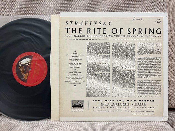 晨雨黑膠【古典】英首版,EMI,ALP,紅金標,~1960版, Stravinsky– The Rite Of Spring : Igor Markevitch | Yahoo拍賣