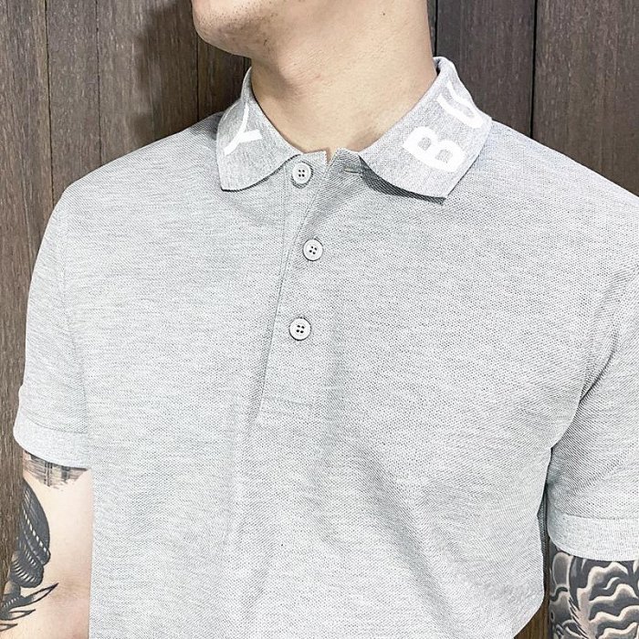 美國百分百【全新真品】Burberry POLO衫 短袖 男款 休閒 素面 網眼 logo 上衣 鐵灰/灰色 CU25 | Yahoo拍賣
