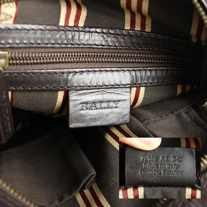 【桑園の】二手真品 義大利製 BALLY 頂級厚牛皮 經典紅白織帶 俐落方包 中性 斜背包 D 5245 | Yahoo拍賣