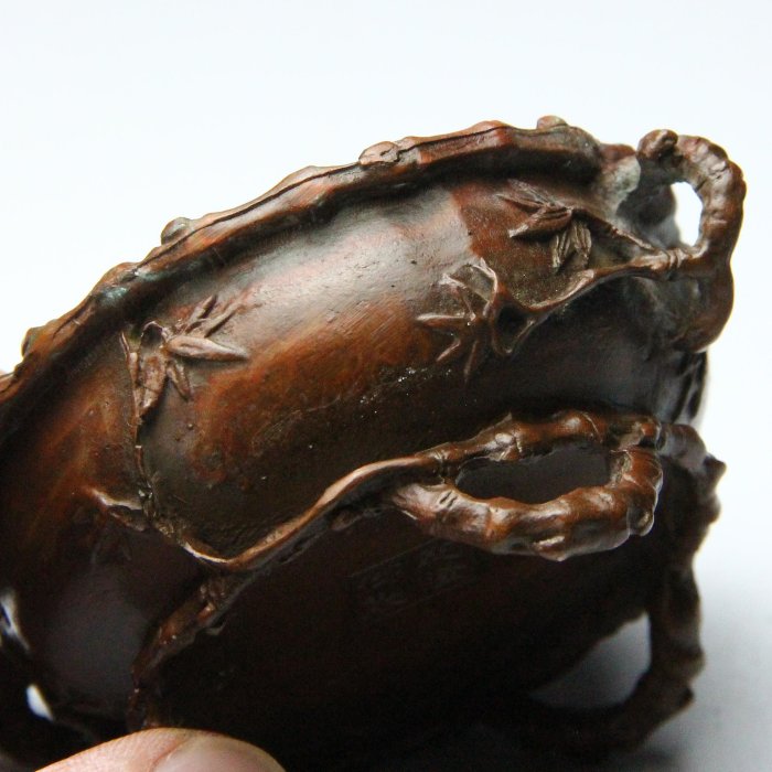 【桑園の】老式珍藏 氣節君子 竹節鏤空雙耳香爐 三足 古銅香爐 底款 K 7049 | Yahoo拍賣