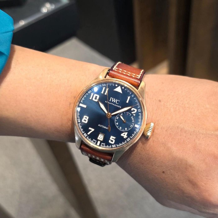 IWC 萬國 IW500909 大型飛行員系列 小王子特別版 藍色面盤 日期窗 動能顯示 自動上鍊機械表 46.2mm | Yahoo拍賣