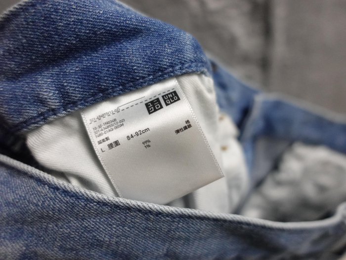 CA 日本品牌 UNIQLO 淺藍仿舊刷紋 彈性牛仔短褲 L號 一元起標無底價E541 | Yahoo拍賣