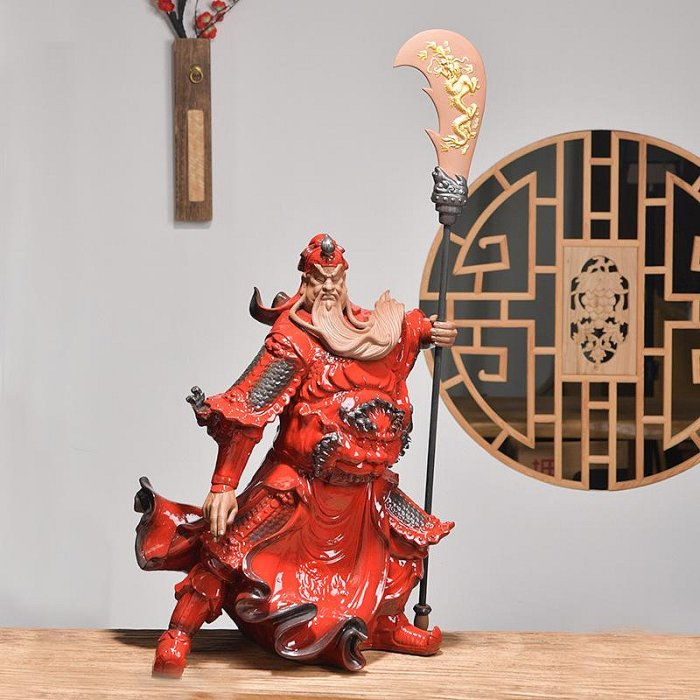 三友社 曾國清大號陶瓷武財神關羽關公招財家居玄關擺件店鋪會所開業禮品qdd | Yahoo拍賣