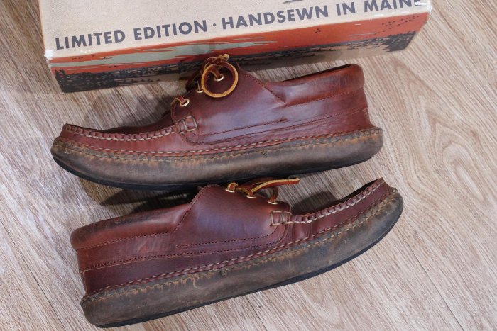 古拙人生 一元起標 美國製 RRL Leather Moccasin Ralph Lauren Double RL 莫卡新鞋 休閒鞋 帆船鞋 ...