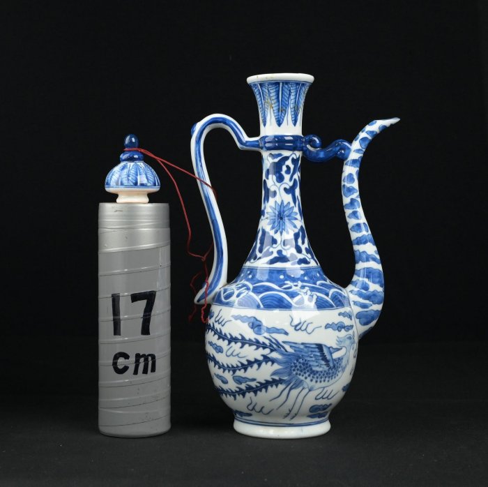 《玖隆蕭松和 挖寶網Q》陶瓷 青花 底款大清康熙年製 龍鳳呈祥 壺 擺飾 擺件 重約 0.5kg (21421) | Yahoo拍賣