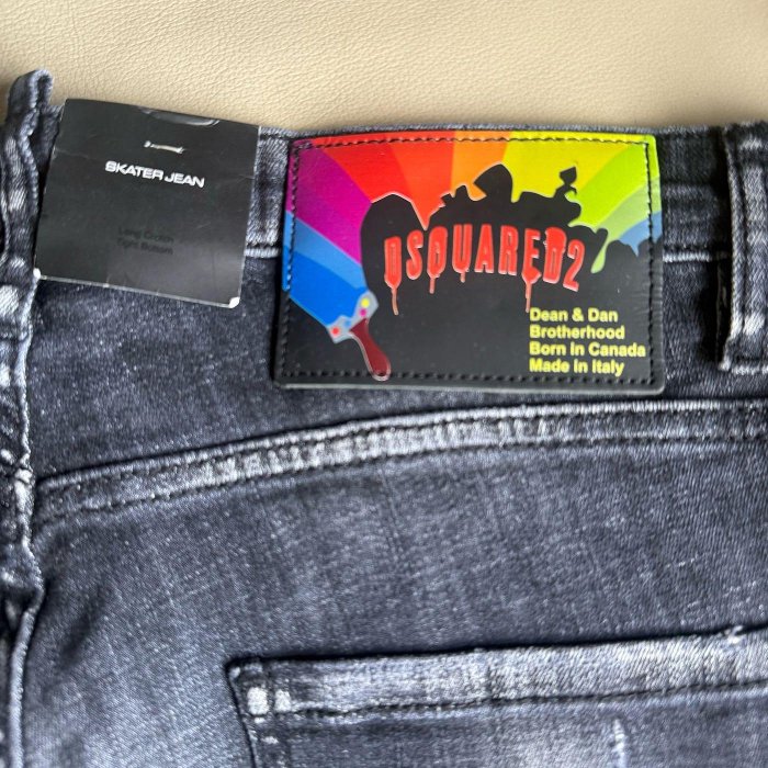[品味人生]保證全新正品 DSQUARED 2 D2 黑色 破損設計 刷白 牛仔褲 SIZE 48 skater jean | Yahoo拍賣