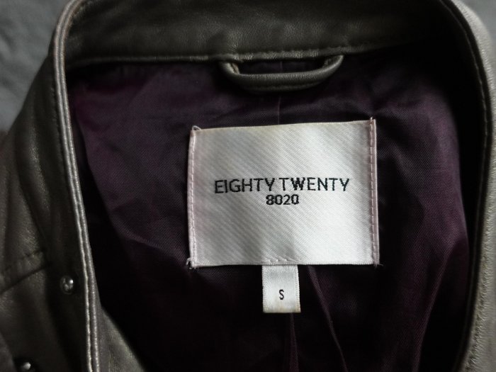 CA 香港品牌 The Eighty Twenty 80/20 女款 金咖 羔羊皮 翻領騎士 真皮皮衣 S號 一元起標無底價E177 | Yahoo拍賣