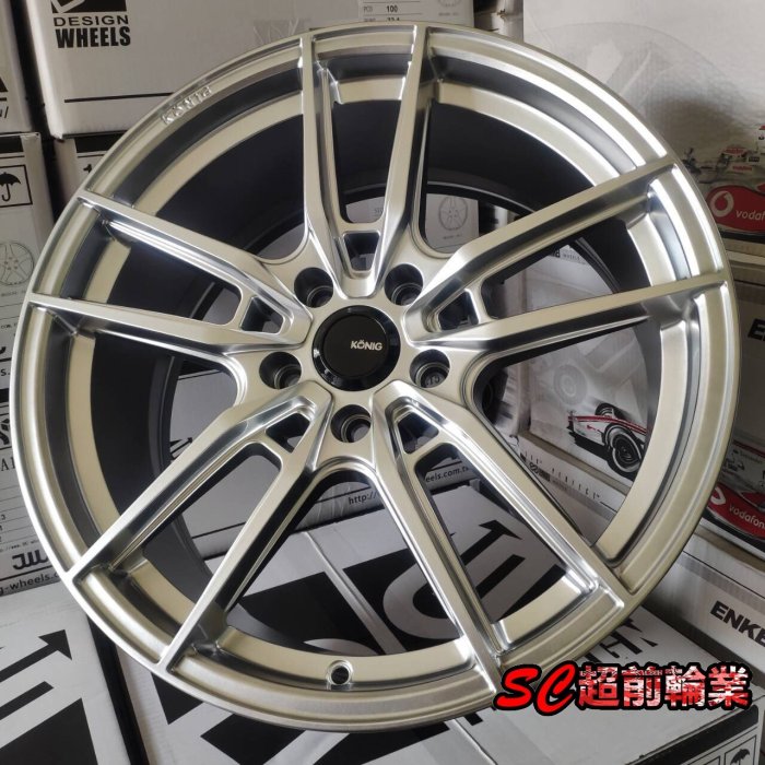 【超前輪業】全新鋁圈 KONIG KN26 KN-26 18吋鋁圈 5孔114.3 108 100 黑底車面 | Yahoo拍賣