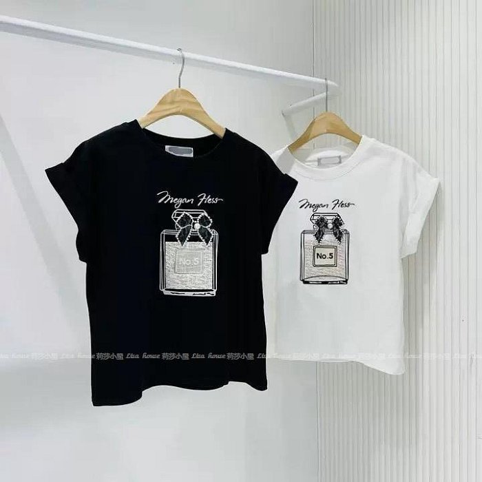 【莉莎小屋】正韓 Korea 春夏新品代購 珍珠蝴蝶結香水瓶上衣 T恤👚👖 OP0705 | Yahoo拍賣