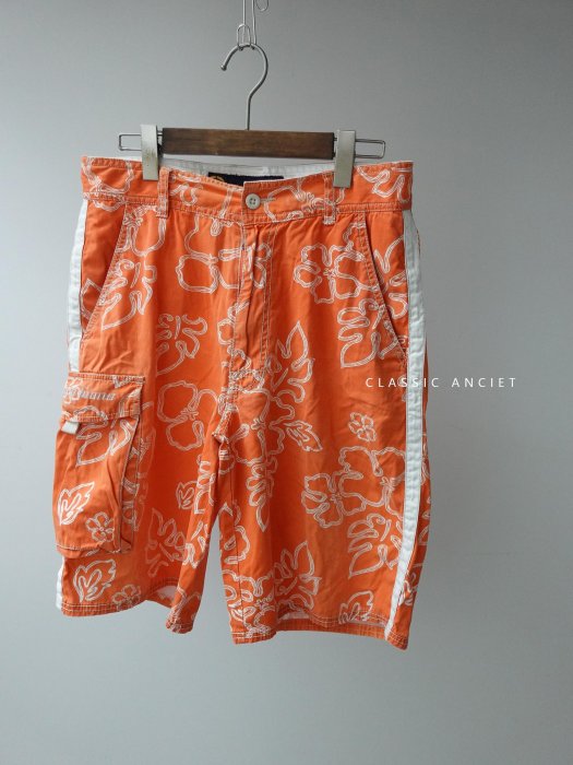 CA 美國休閒品牌 NAUTICA 橘色花紋 休閒短褲 32腰 一元起標無底價C739 | Yahoo拍賣