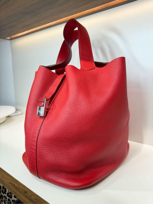 愛馬仕 VIP款 picotin lock 31 TGM 紅色系 TC皮 9新以上 | Yahoo拍賣