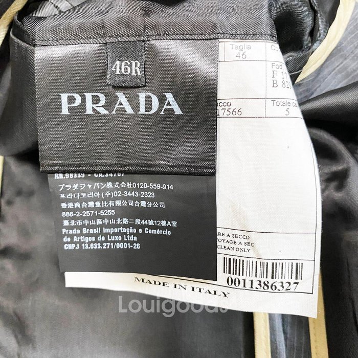 一元起標 【路易好貨】PRADA 經典2B 無襯裡設計 羊毛混紡輕薄西裝外套 46 | Yahoo拍賣